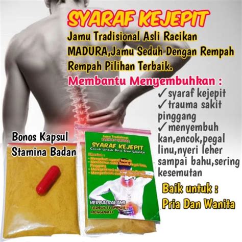Jamu Syaraf Kejepit Jamu Plus Kapsul Herbal Untuk Mengatasi Sakit