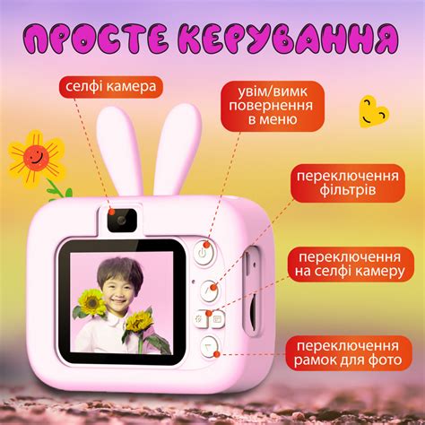 Фотоапарат дитячий міні Вушка 20 Мп з іграми, рожевий купити оптом в ...