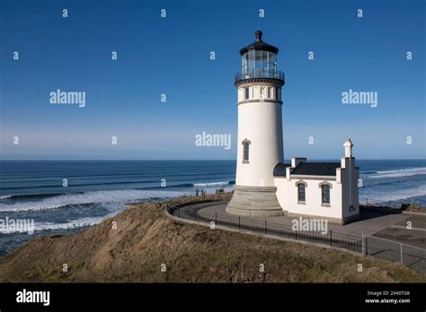 North Head Lighthouse At Cape Disappointment State Park With The