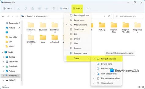 File Explorer Navigation Pane Missing In Windows 11