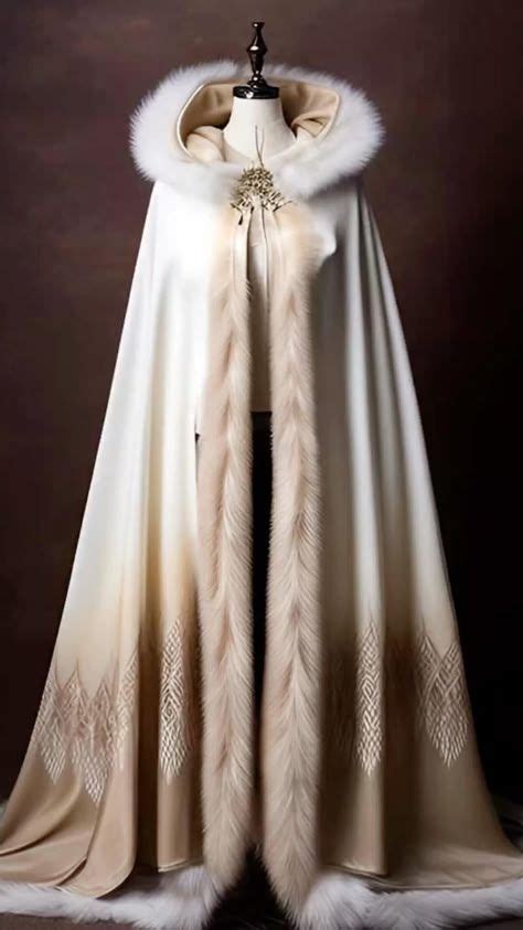 Ermine Fur Cloak Vintage Cloak Fantasy Coats Winter Luxe Fur Trim Cape