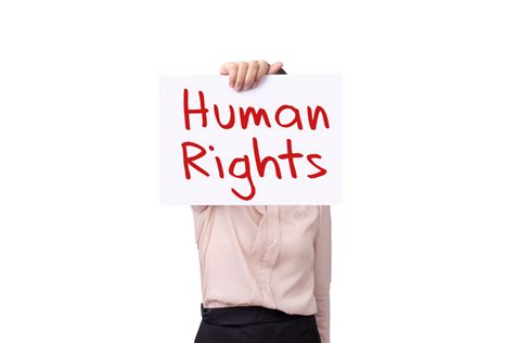 Female Displaying Human Rights Message On Paper Law Advertising Png