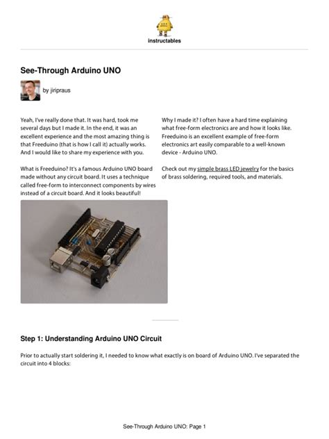 See Through Arduino Uno Pdf Arduino Electronic Circuits