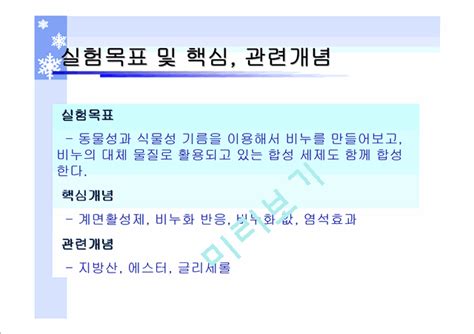 비누화 반응기타실험실험과제