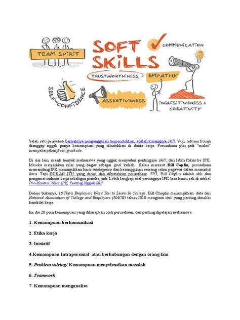 20 Soft Skill Yang Harus Dimiliki Oleh Mahasiswa Pdf