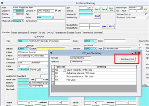 Ontbrekende Velden Bpa