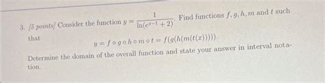 solved 3 5 points consider the function y ln ex−1 2 1