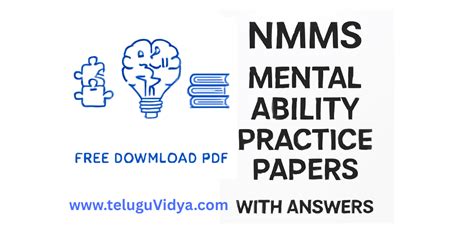 Nmms Mental Ability Practice Papers With Answers Pdf Free Download 2025 Teluguvidya Ap And Tg