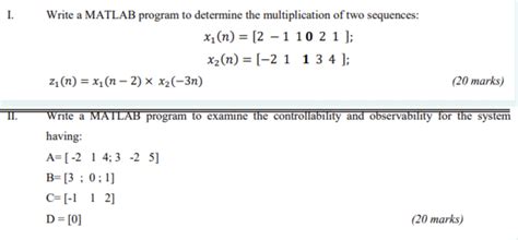Solved I Write A Matlab Program To Determine The