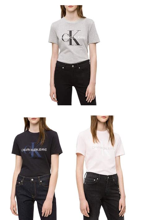 Calvin Klein Womens Short Sleeve T Shirt Monogram Logo Outdoor
