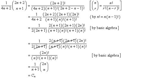 solved for the sequence of catalan numbers defined in example