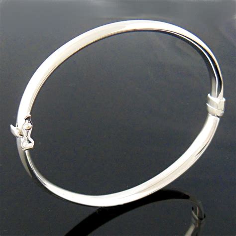 Bracelet argent Jonc ovale ouvrant ou mm poignet à cm