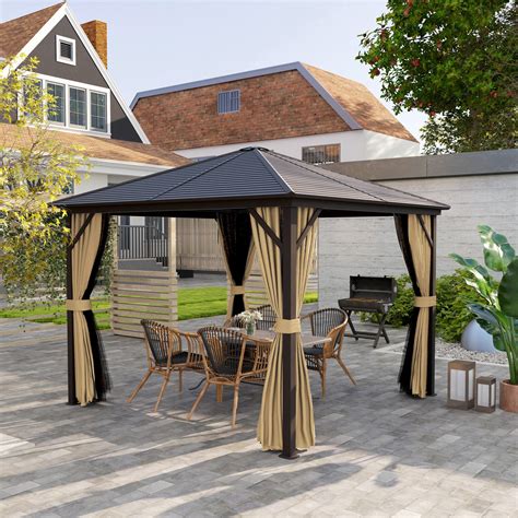 Outsunny 3 X 3m Aluminium Frame Hardtop Gazebo Canopy With Metal Roof
