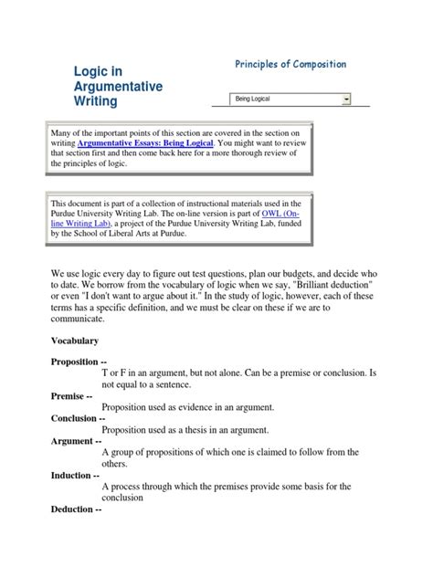 Logic In Argumentative Writing Argument Fallacy