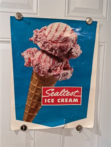 1960s Original Vintage Sealtest Ice Cream Strawberry Ripple Ice Cream