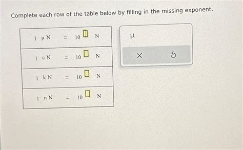 Solved Complete Each Row Of The Table Below By Filling In