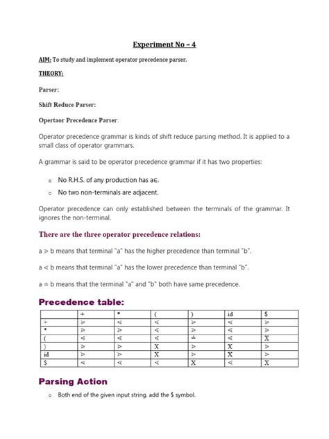 Experiment No 4 Done Pdf Parsing Formalism Deductive