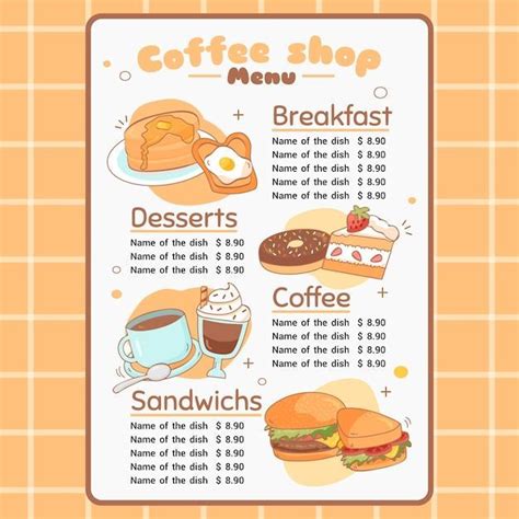Free Vector Coffee Shop Menu Template In 2022 Coffee Shop Menu