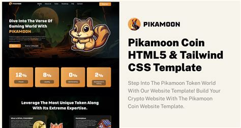 pikamoon coin html5 and css website template