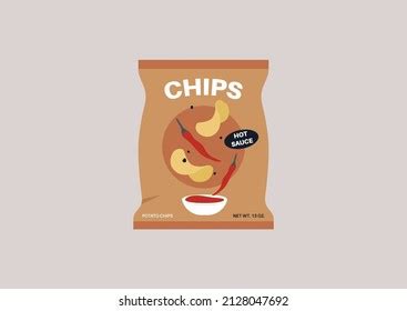 Plastic Bag Spicy Potato Chips Hot Stock Vector Royalty Free Shutterstock