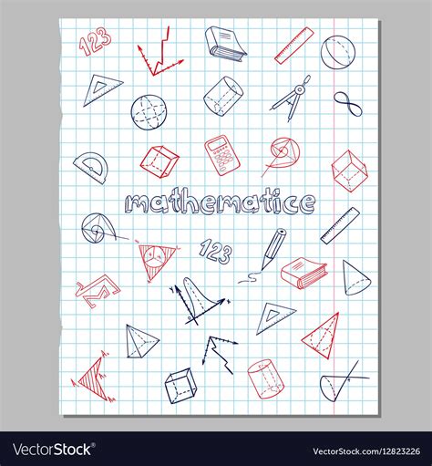 Math Sketch Icons Collection Royalty Free Vector Image