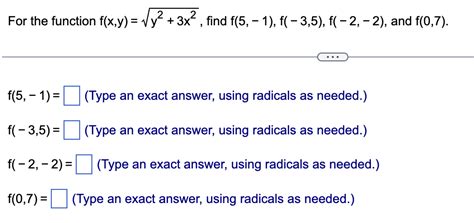 solved for the function f x y y2 3x2 find