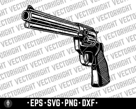 Revolver Svg Weapon Svg Gun Svg Pistol Dxf Clipart Cut Etsy