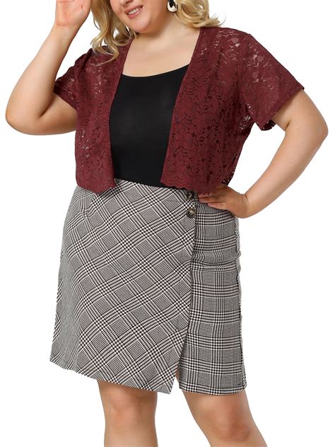 Agnes Orinda Plus Size Bolero Shrugs For Women Open Front Short Sleeve