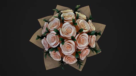 Bouquet Of Roses 3d Model