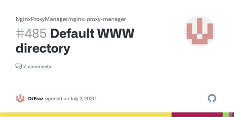 Default Directory Issue Nginxproxymanager Nginx Proxy Manager Github