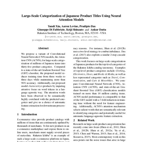 Large Scale Categorization Of Japanese Product Titles Using Neural Attention Models Acl Anthology