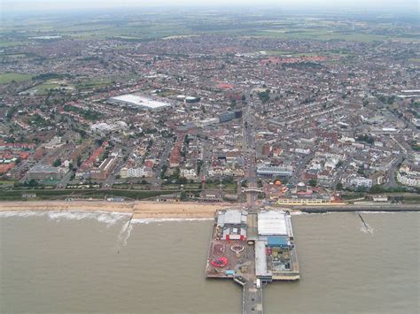 An Aerial View Of The Pier At Clacton On Sea Essex England