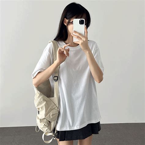 어나더뷰 면1004사이즈 빅사이즈 무지 반팔 티셔츠 오버핏 베이직 순면 반팔티 반소매 레이어드 박스티 남여공용 커플티 No