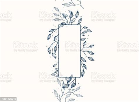 텍스트 꽃과 잎을위한 복사 공간이있는 간단한 현대 스타일의 벡터 디자인 템플릿 결혼식 초대 배경과 프레임 소셜 미디어 이야기 배경 화면 0명에 대한 스톡 벡터 아트 및 기타