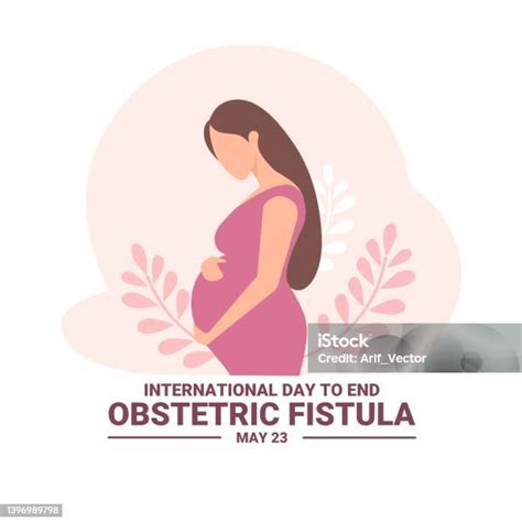 임산부의 일러스트레이션 배너 포스터 또는 템플릿 산부인과 누공을 끝내기위한 국제 날 누공에 대한 스톡 벡터 아트 및 기타 이미지