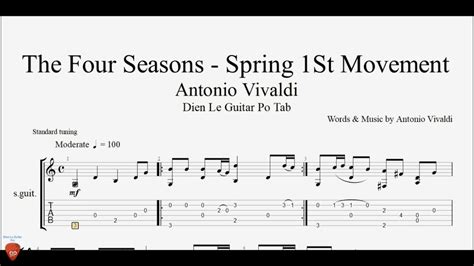 Antonio Vivaldi The Four Seasons Spring 1st Movement Guitar