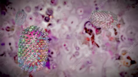Flu Virus Particles Rotating Animation Stock Video Clip K0114684
