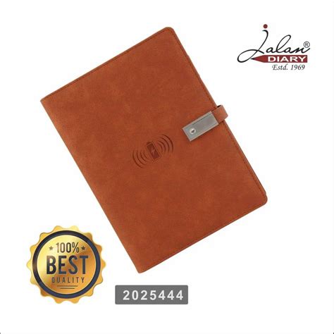 Wire Bound Pu Leather Wireless Powerbank Notebook Folder For Corporate