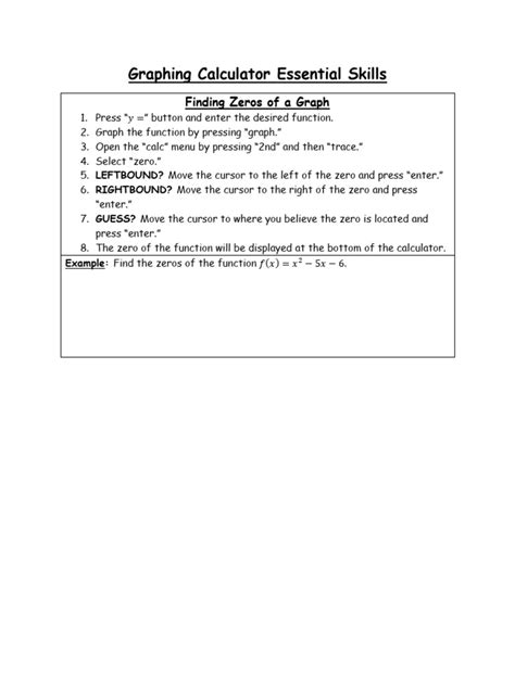 Graphing Calculator Essential Skills Pdf Finance And Money Management Teaching Methods