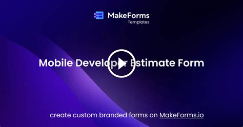 Mobile Developer Estimate Form