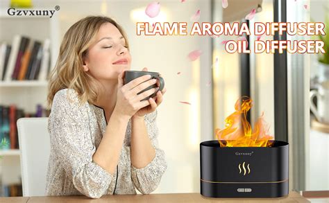Gzvxuny Flame Essential Oil Diffuser Upgrade 7 Colour Lights
