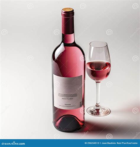 Red Wine Bottle And Glass On White Background Stock Image Image Of
