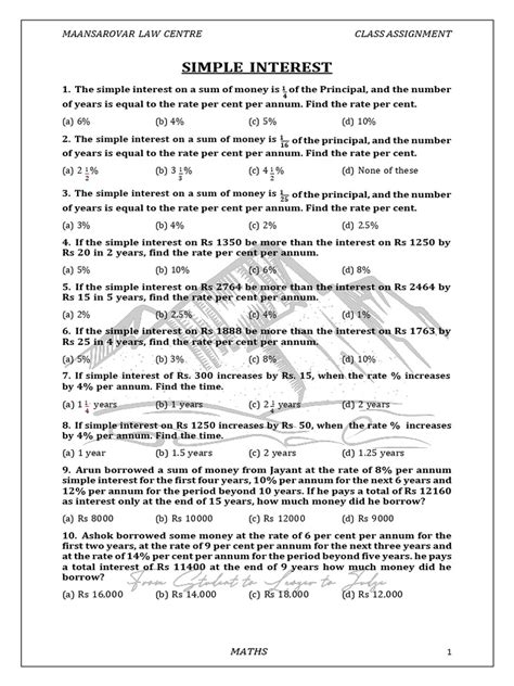 66658da8aa267math Simple Interest Class Notes Pdf Interest