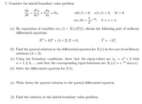 Solved 7 Consider The Initial Boundary Value Problem ди Au