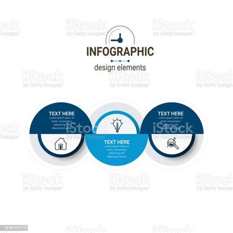 아이콘이 있는 벡터 일러스트인 인포그래픽 디자인 템플릿입니다 워크플로 레이아웃 다이어그램 연례 보고서 웹 디자인에 사용할 수 있습니다 0명에 대한 스톡 벡터 아트 및 기타