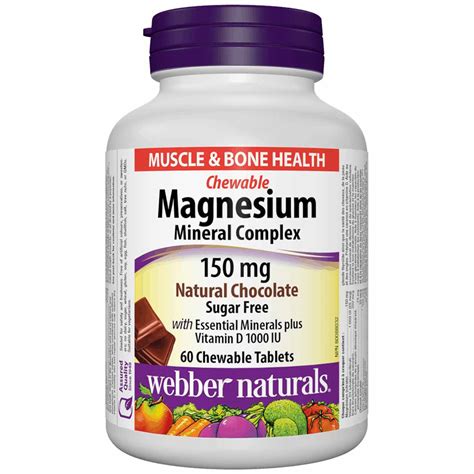 Webber Naturals Chewable Magnesium Mineral Complex 60 Chewable Tablet