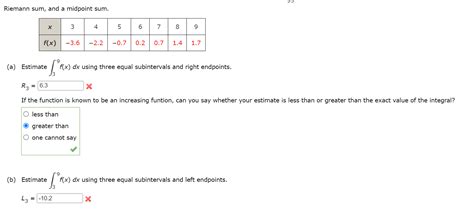 solved riemann sum and a midpoint sum a estimate