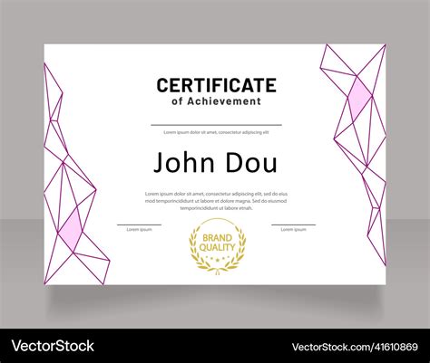 Beauty Specialist Achievement Certificate Design Vector Image