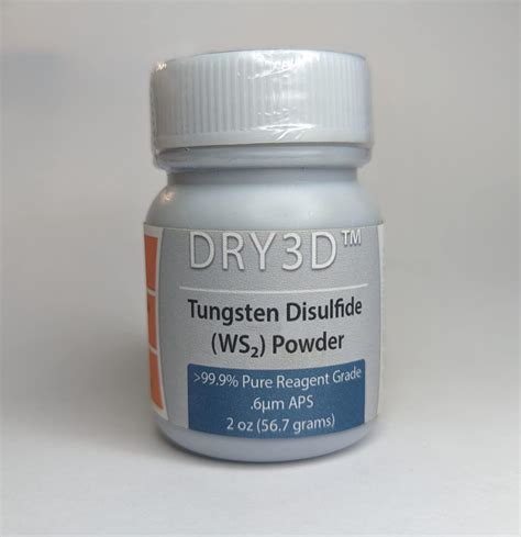 Dry3d Tungsten Disulfide Ws2 Powder 6um 99 Purity