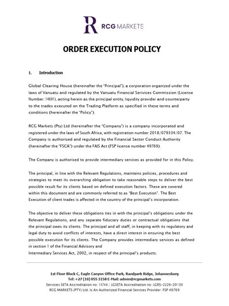 63e609ba974a6cd30a5d56b4 Order Excecution Policy Pdf Contract For